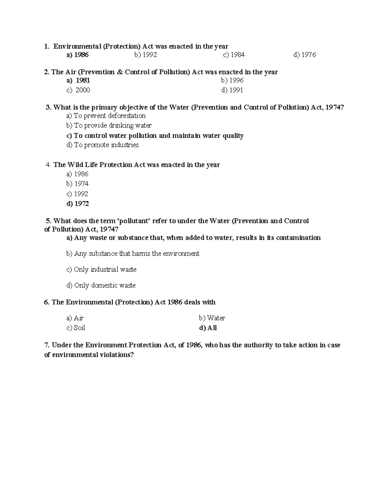 Environmental Laws and Regulations: Notes for Course 5 - Studocu