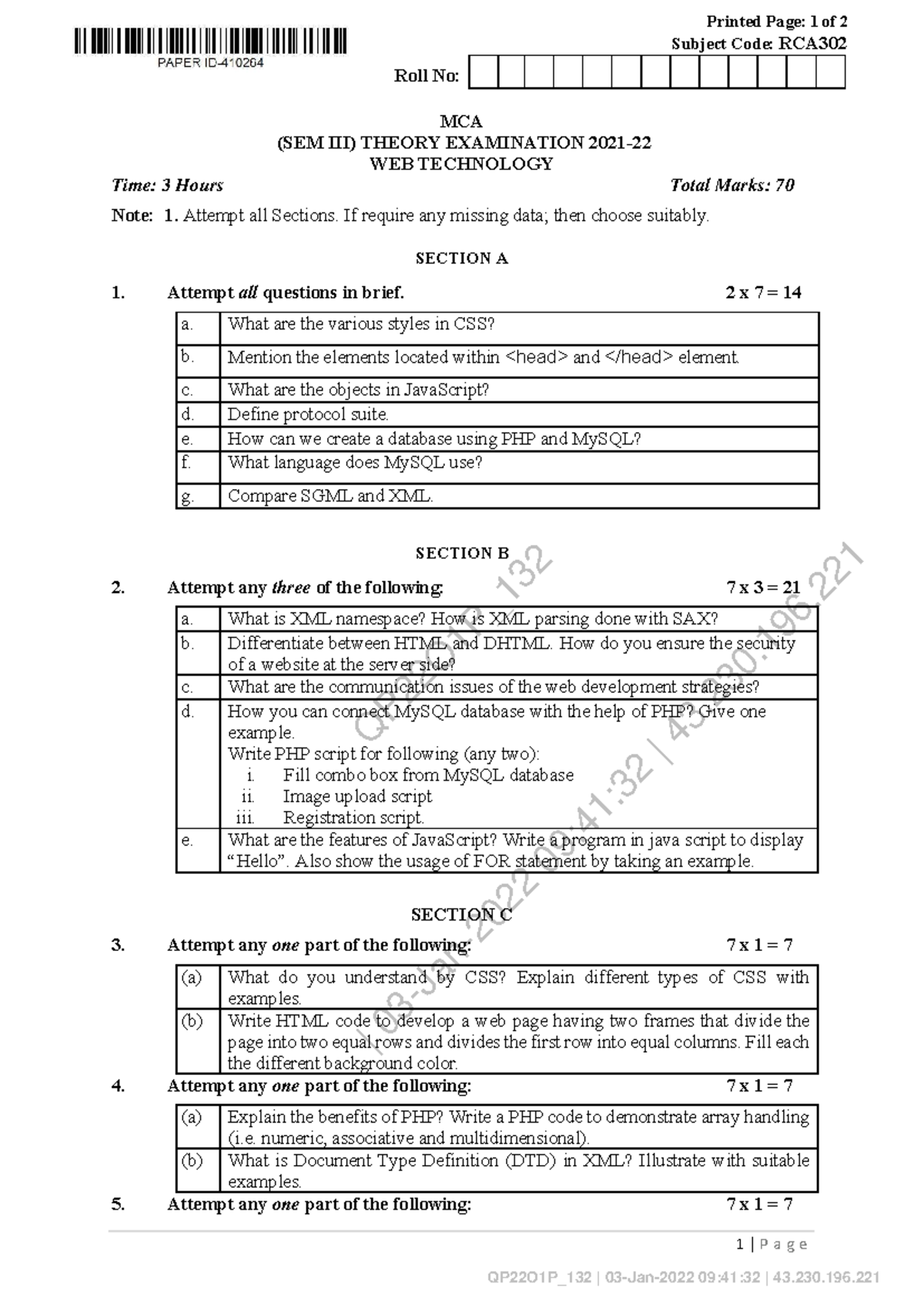 RCA302 Web Technology Final Exam Notes (2021-22) - Studocu
