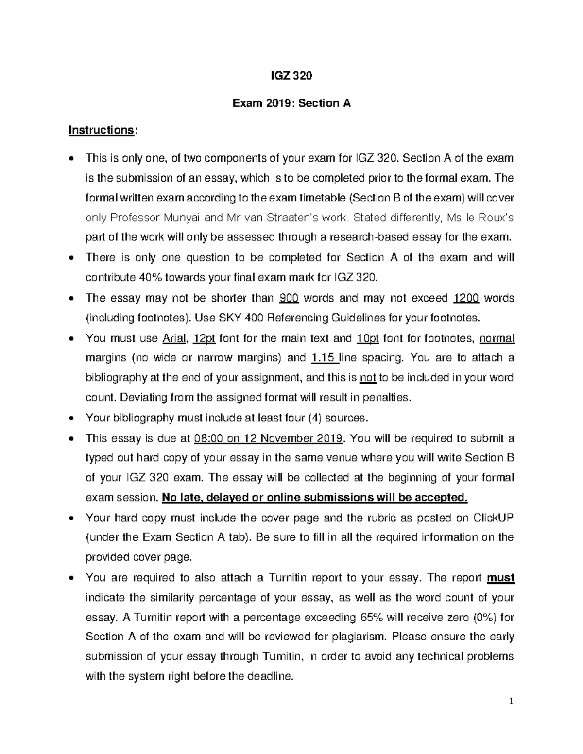 2019 IGZ320 Exam Section A: Essay on Patents as a "Necessary Evil ...
