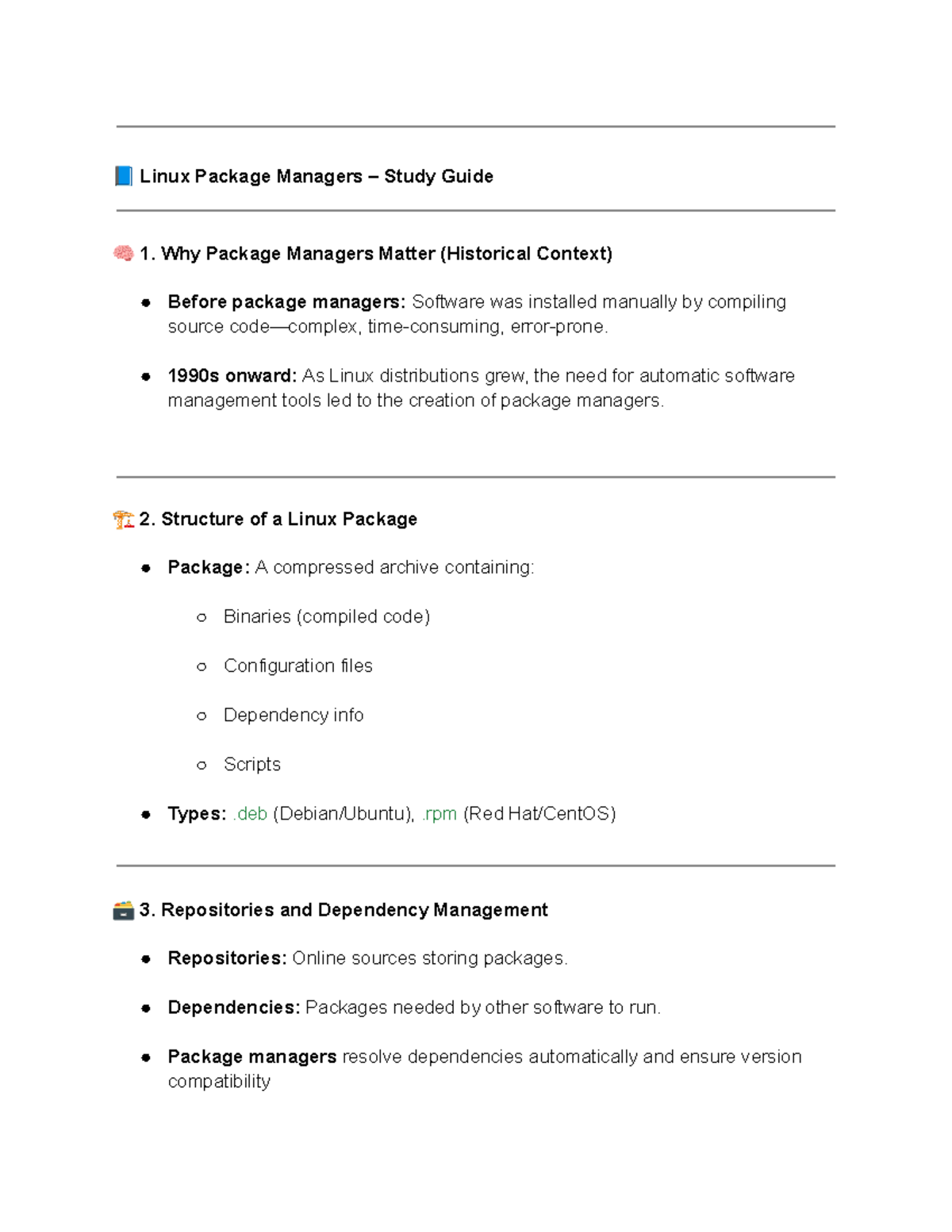 Linux Package Managers Study Guide: Key Concepts and Tools - Studocu