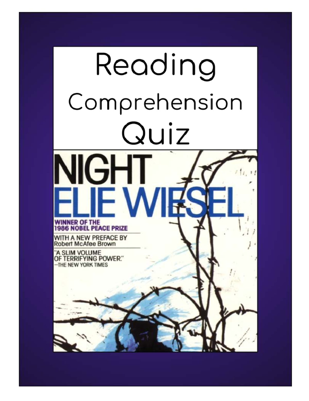 Night Quiz 1: Comprehension Test on Elie Wiesel's Experiences - Studocu