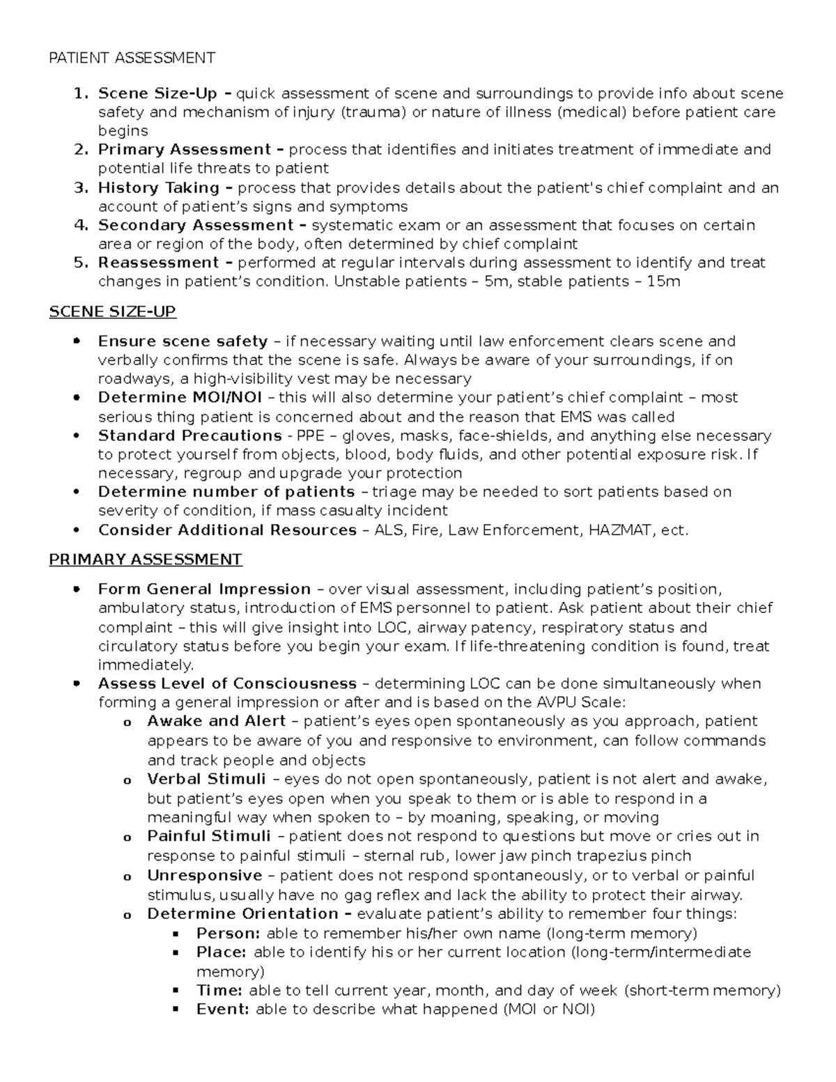 Patient Assessment Overview: Scene Safety, Primary & Secondary ...