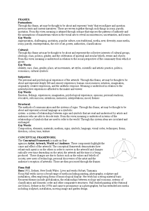 Frames of art - notes - | NSW Department of Education The frames ...