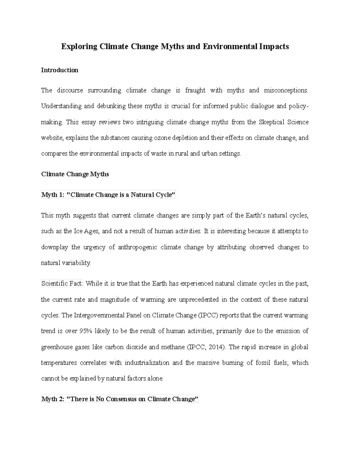 Learning Journal unit 6 - Exploring Climate Change Myths and ...