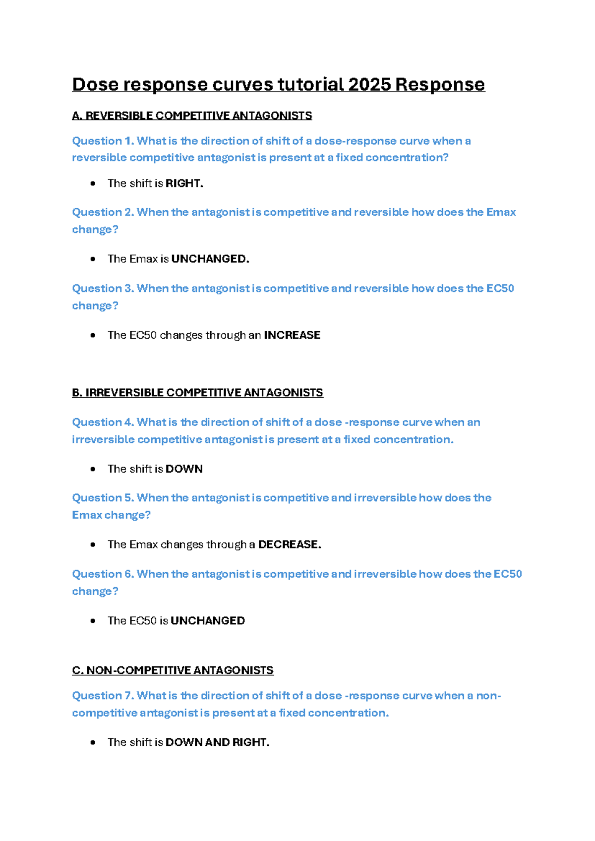 Dose Response Curves Tutorial: Assessment Task 2 Answers - Studocu