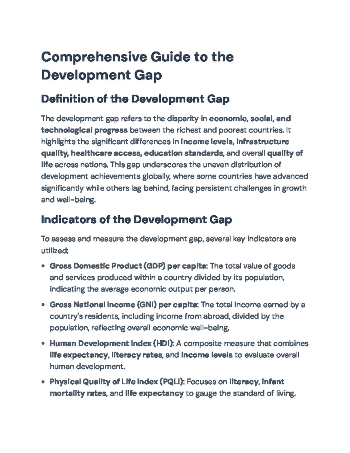 Comprehensive Guide to the Development Gap: Causes & Strategies (DEV101 ...