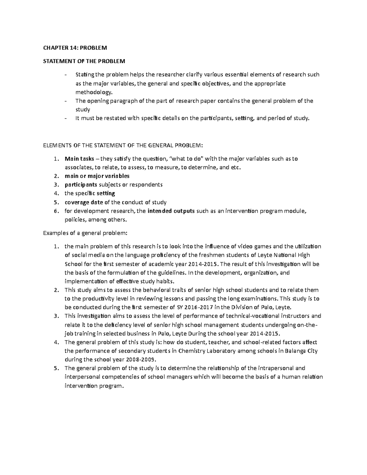 Chapter 14: QUANTITATIVE RESEARCH PROBLEM-METHODOLOGY - CHAPTER 14 ...