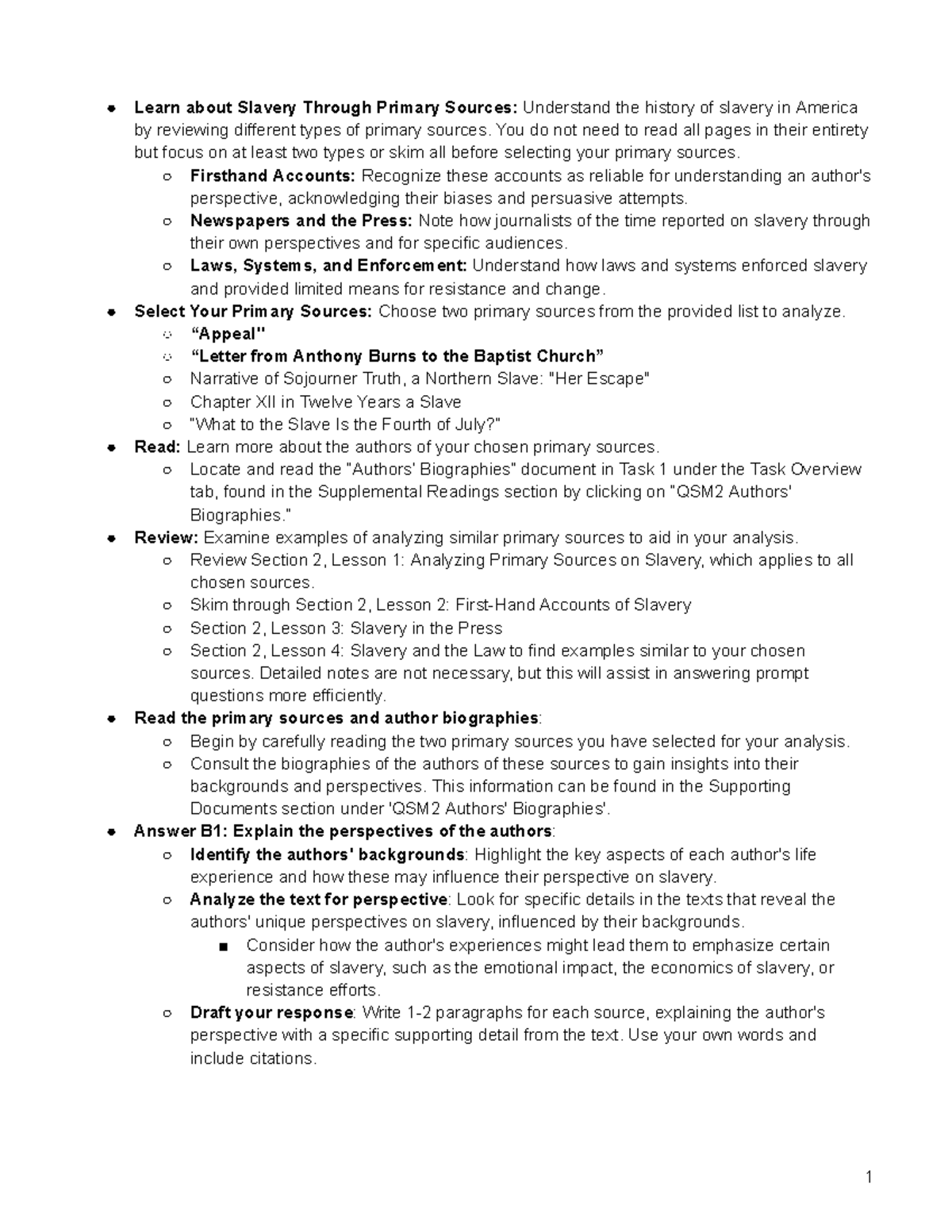 T1 S2 B1-B3 Lesson - Learn about Slavery Through Primary Sources ...