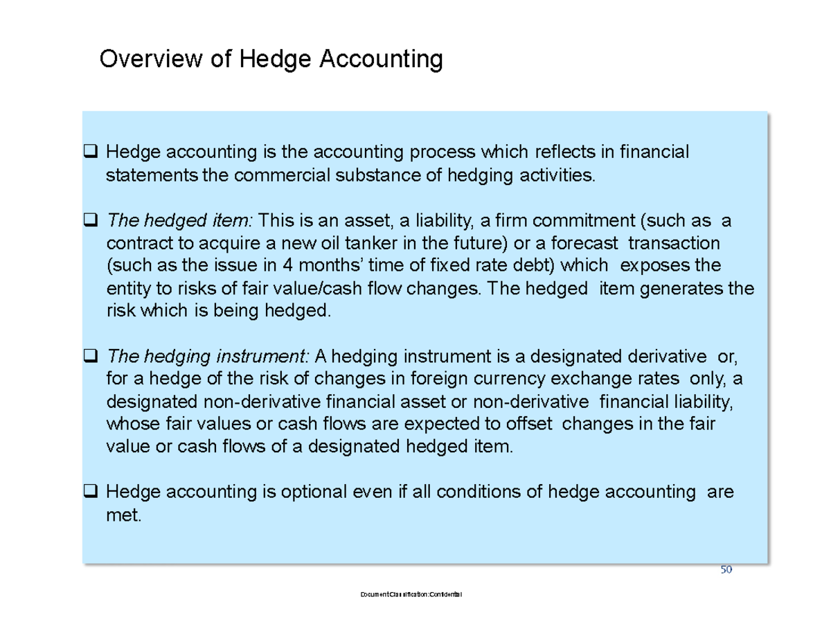 Hedge Accounting Overview - Lecture Notes for IFRS 9 - Studocu