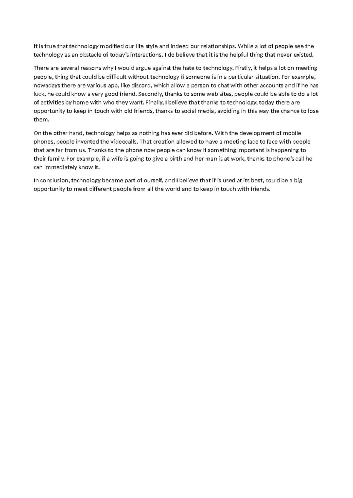 The Impact of Technology on Relationships - Task 2.1 - Studocu
