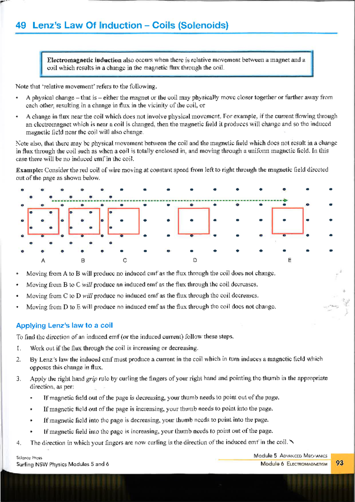 Lenz's Law & Induction Coils - Surfing NSW Physics Module 5 - Studocu