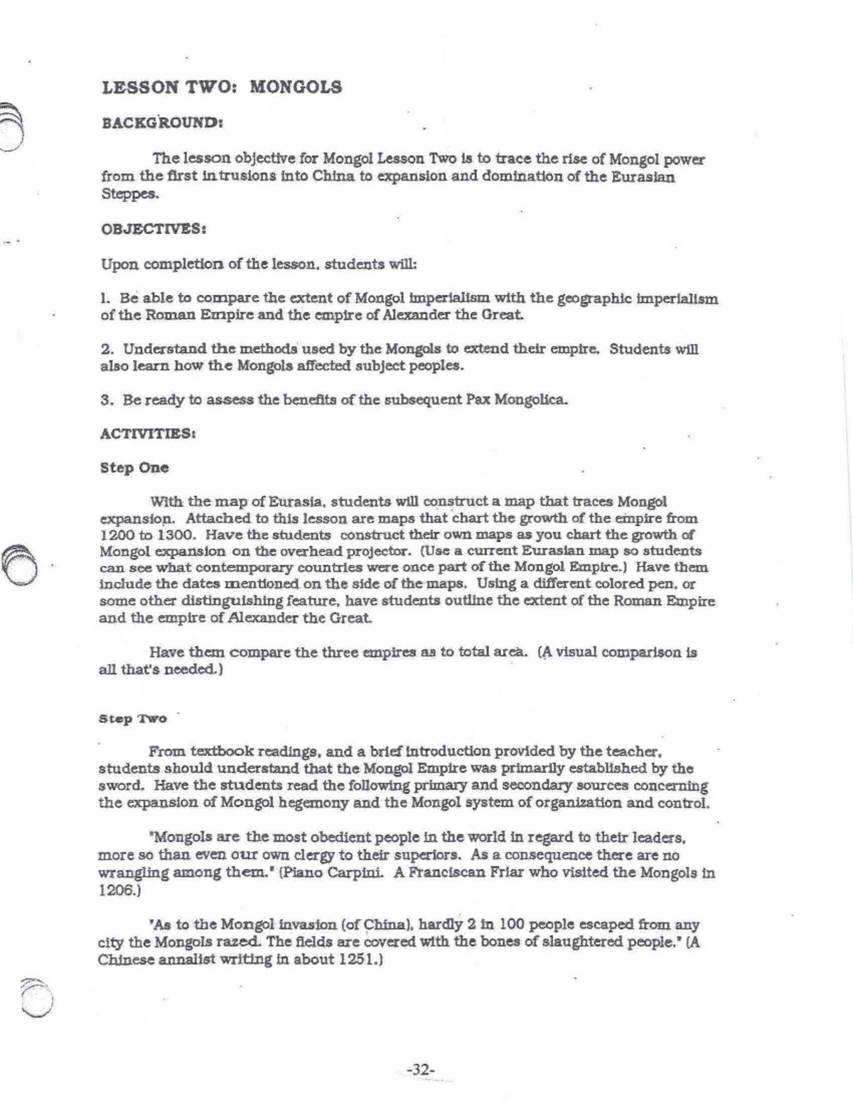 LESSON TWO: MONGOL EMPIRE RISE & IMPACT (AP History) - Studocu