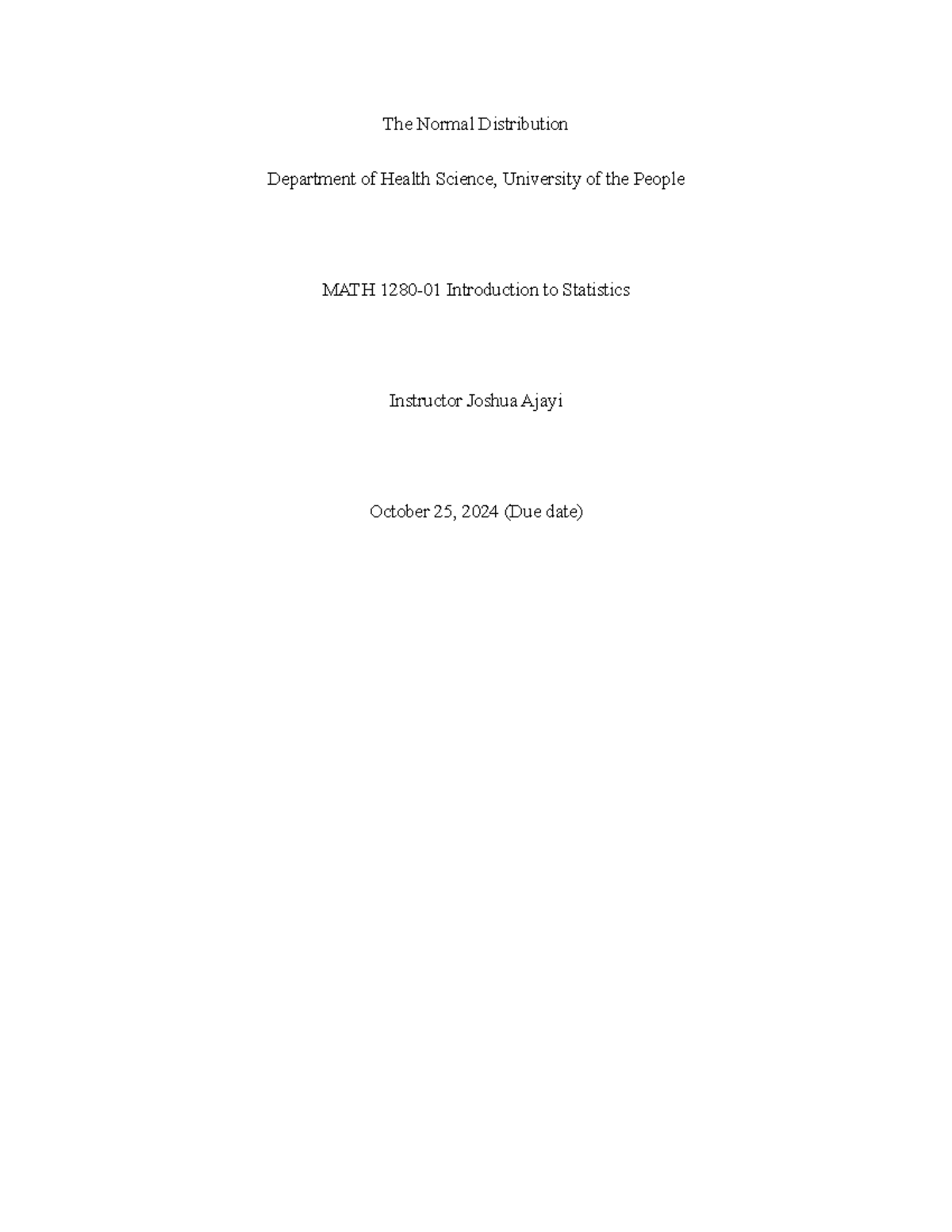 Normal Distribution learning Journal - The Normal Distribution ...