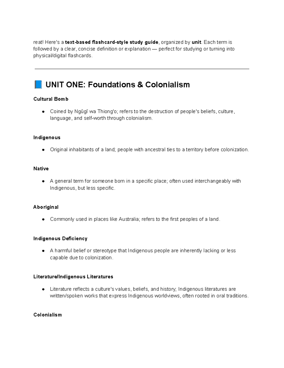 Midterm Study Guide: Foundations, Colonialism, and Oceania - Studocu