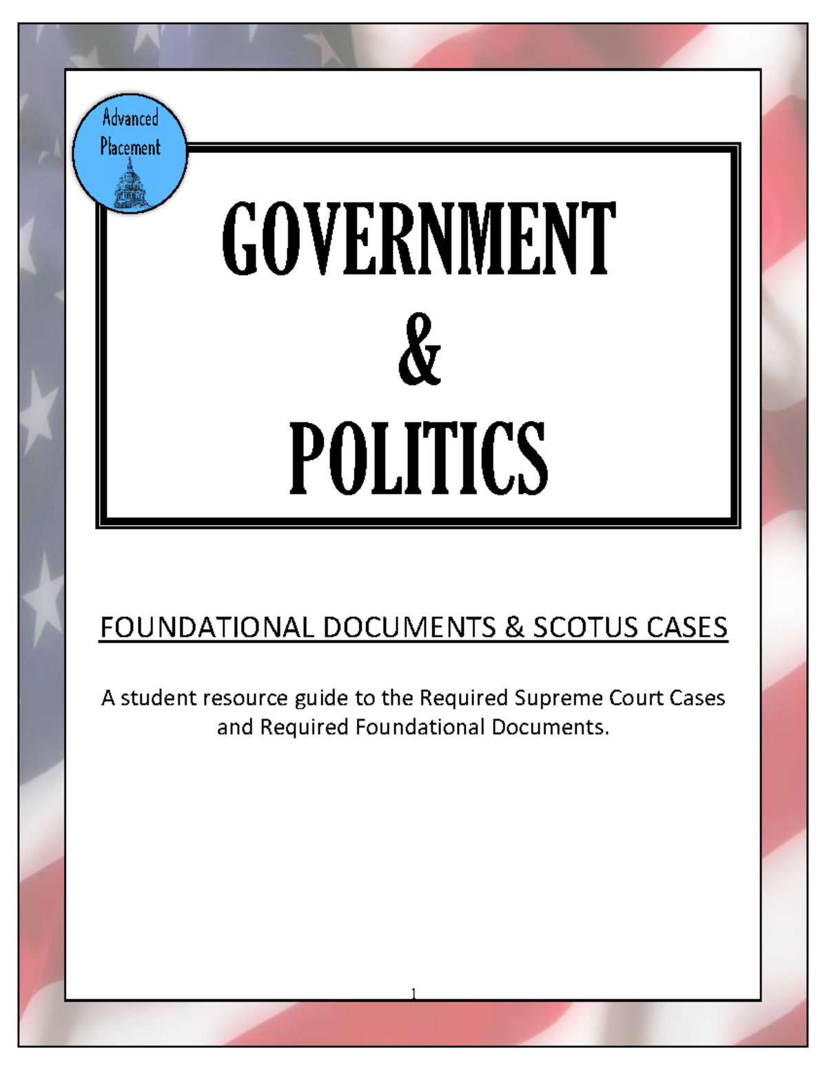 AP Government Politics: Foundational Documents & SCOTUS Cases Guide ...