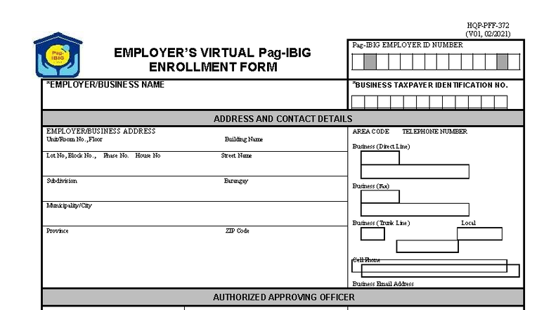 V01: Employer's Virtual Pag-IBIG Enrollment Form - Studocu