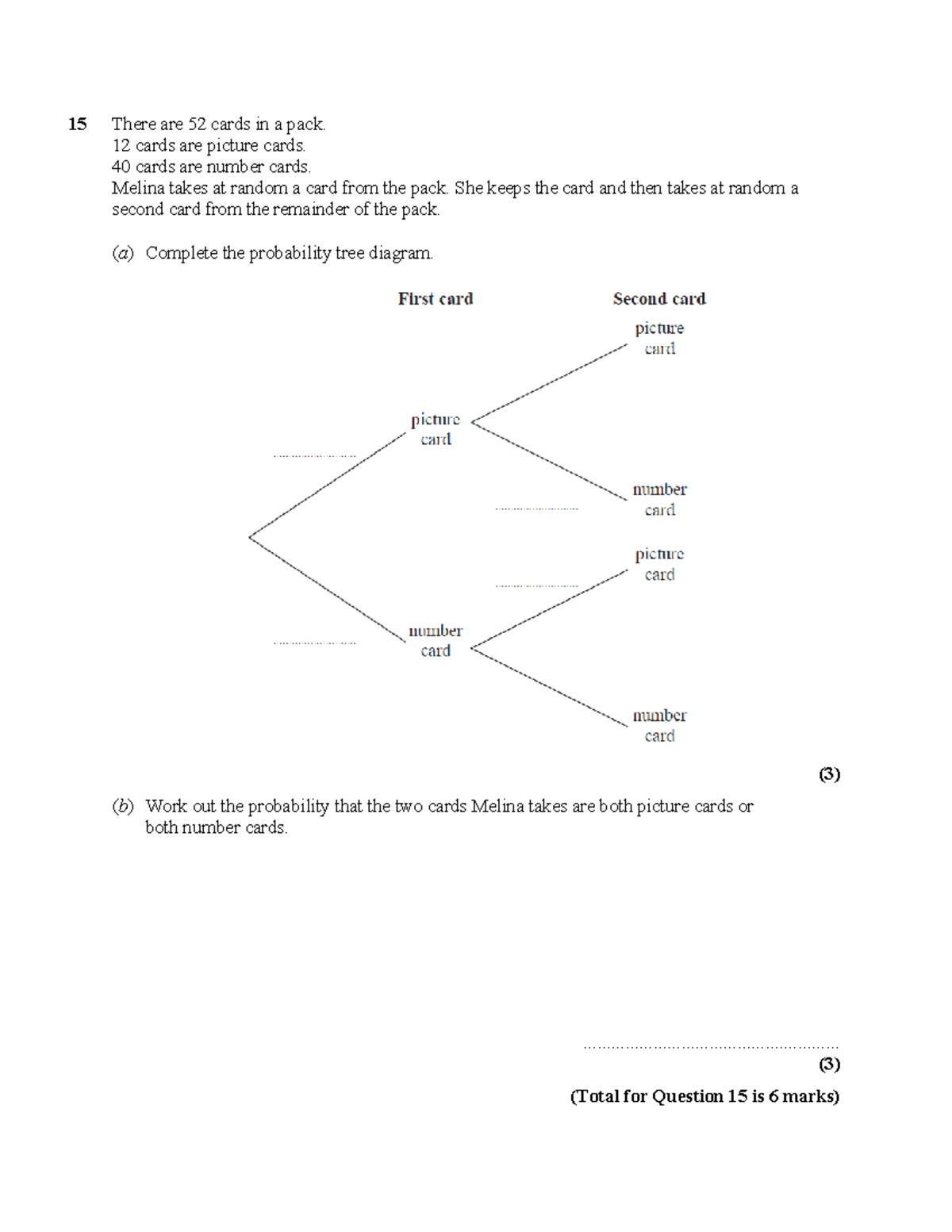 Probability Past Paper Questions - 4 (15, 24, 11) - Studocu