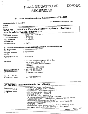 Comex Thinner Americano PET - HOJA DE DATOS DE Comex SEGURIDAD De ...