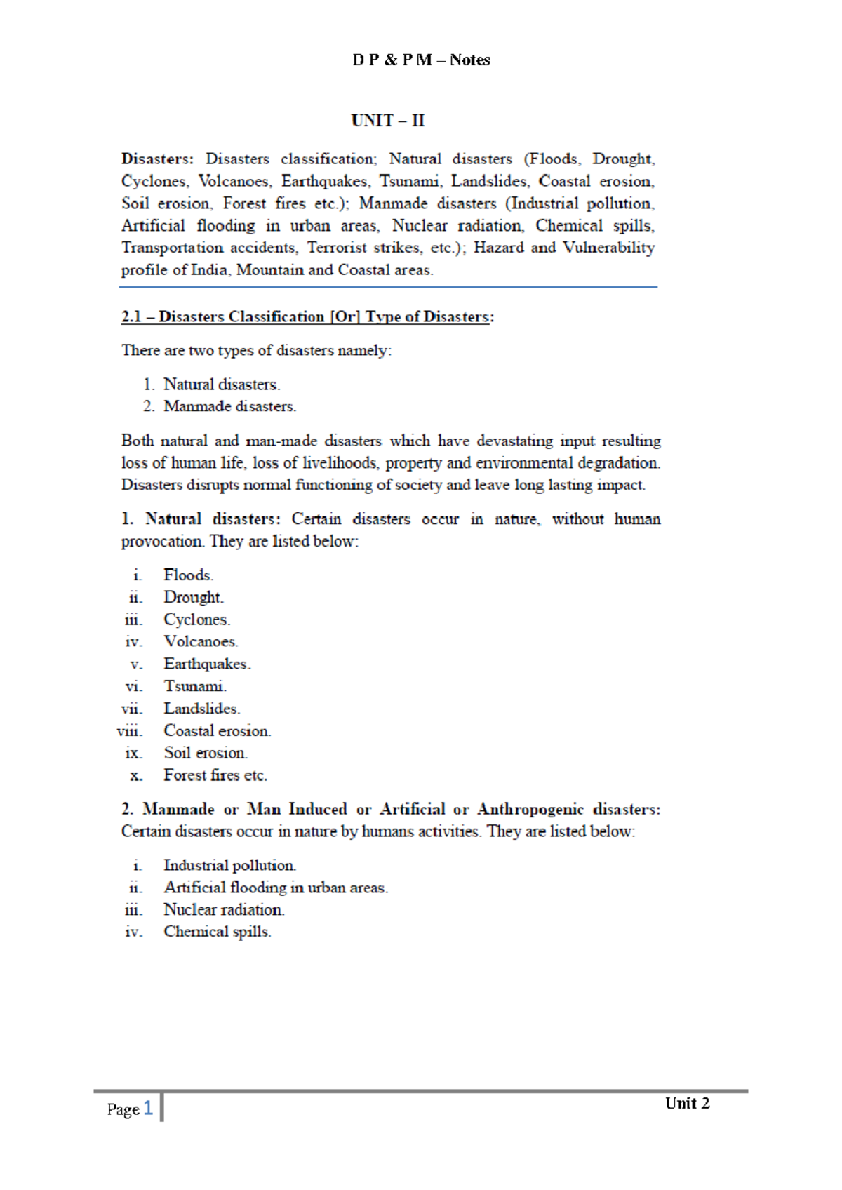 Unit 2 DPPM Lecture Notes - Comprehensive Overview - Studocu