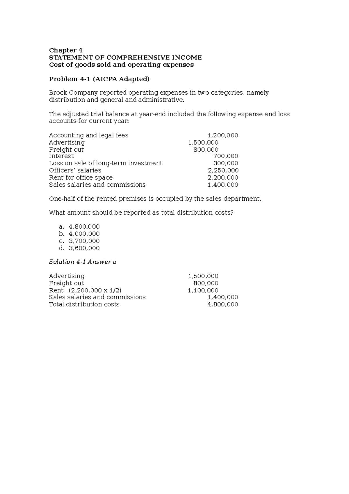 Comprehensive Income Analysis and Evaluation - Chapter 4 (ACCT 101) - Studocu