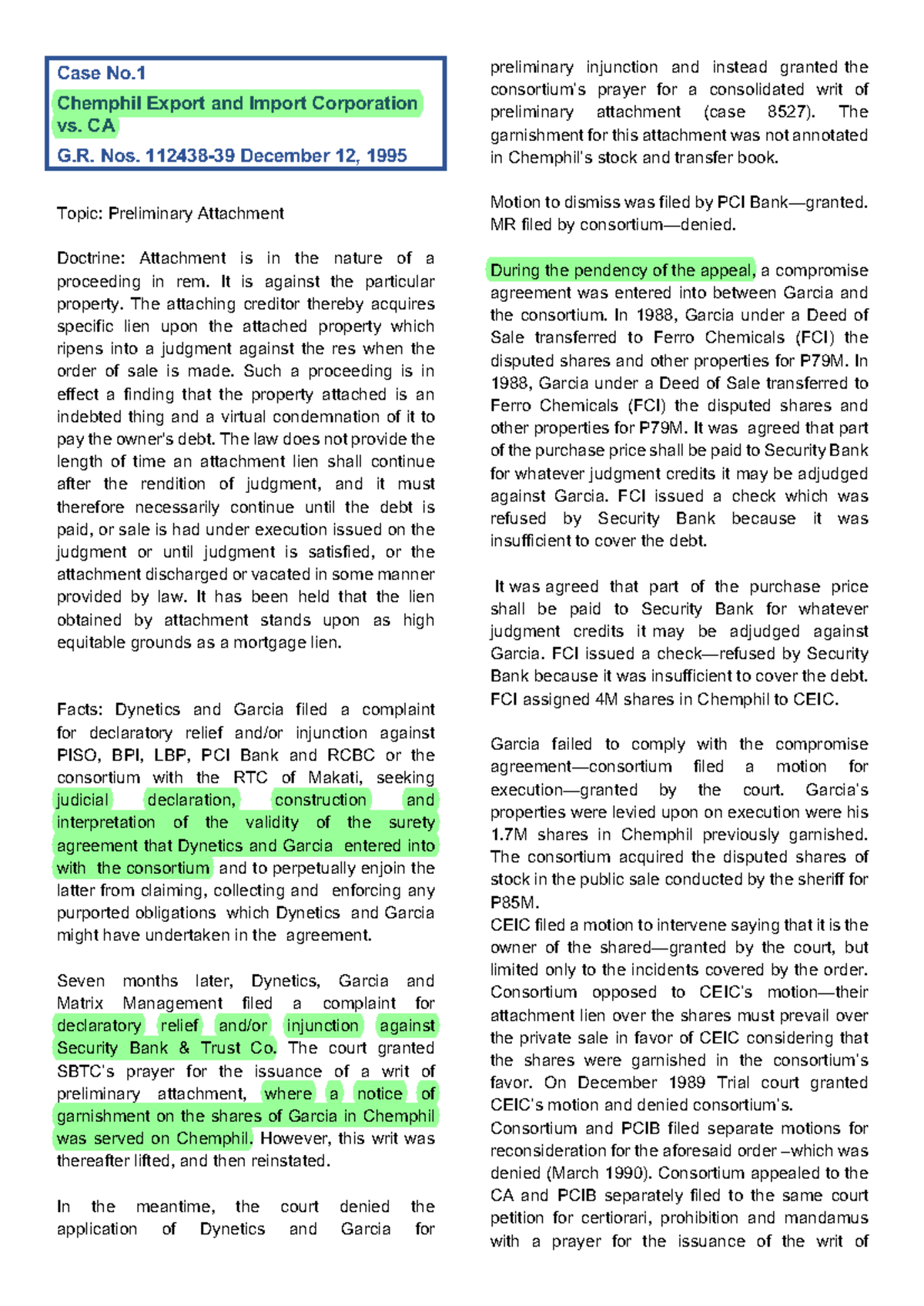 Module 2 Provrem WITH LOVE - Case No. Chemphil Export and Import ...