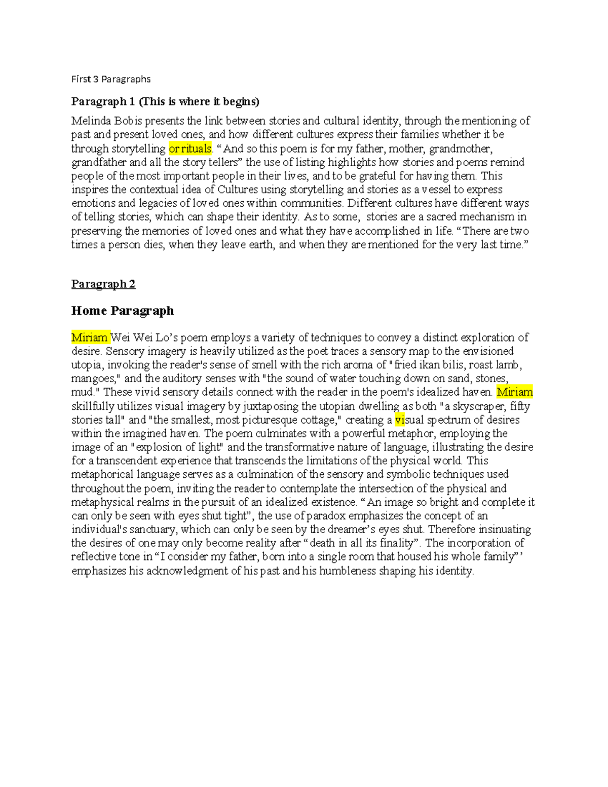 Module A Asian Poetry - Exploration of Identity Through Stories - Studocu
