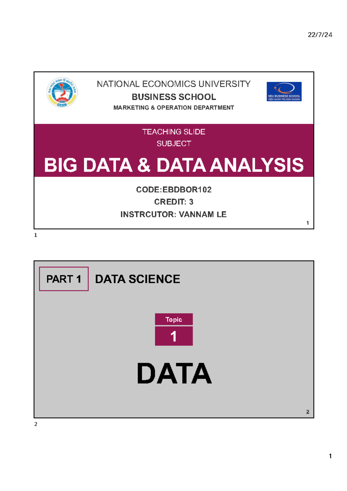 BD-Data-T1 - edbd5 - 1 TEACHING SLIDE SUBJECT BIG DATA & DATA ANALYSIS ...