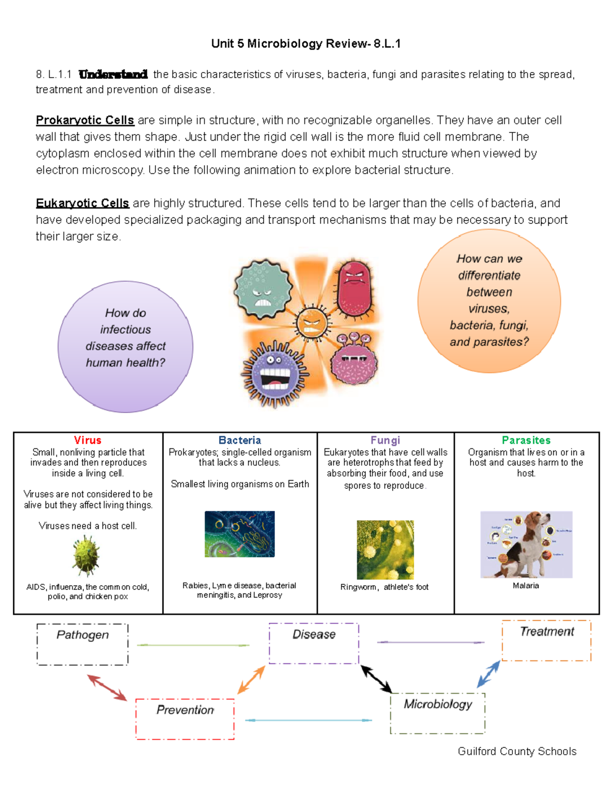 Unit 5 Microbiology EOG Review: Cell Structure & Pathogens - Studocu