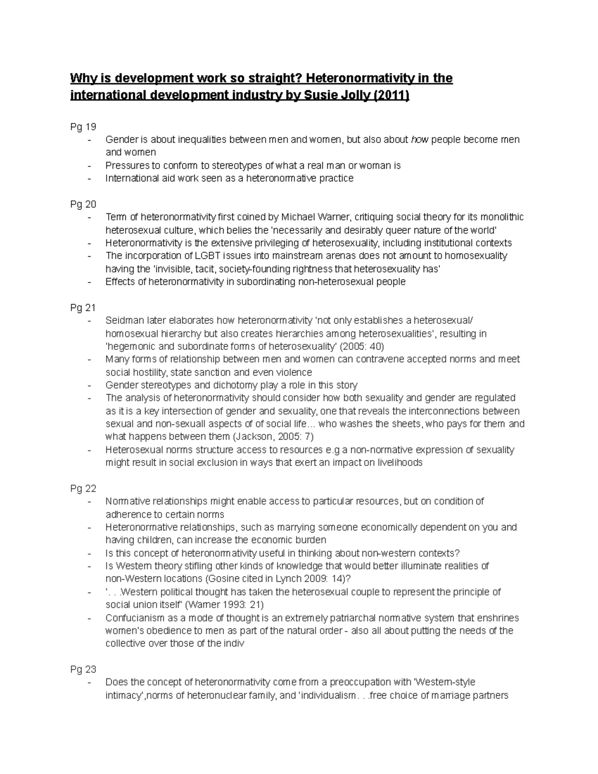 Heteronormativity in International Development: Insights from Jolly's ...