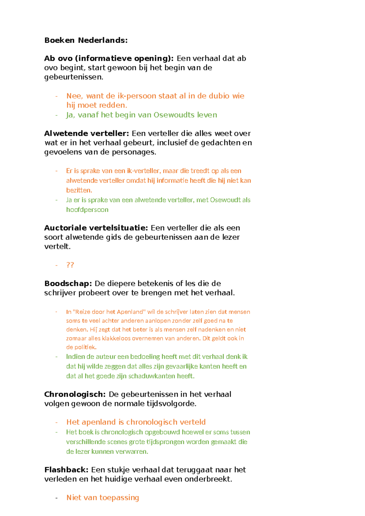 Literaire Begrippen: Ab Ovo en Alwetende Verteller (NED101) - Studeersnel