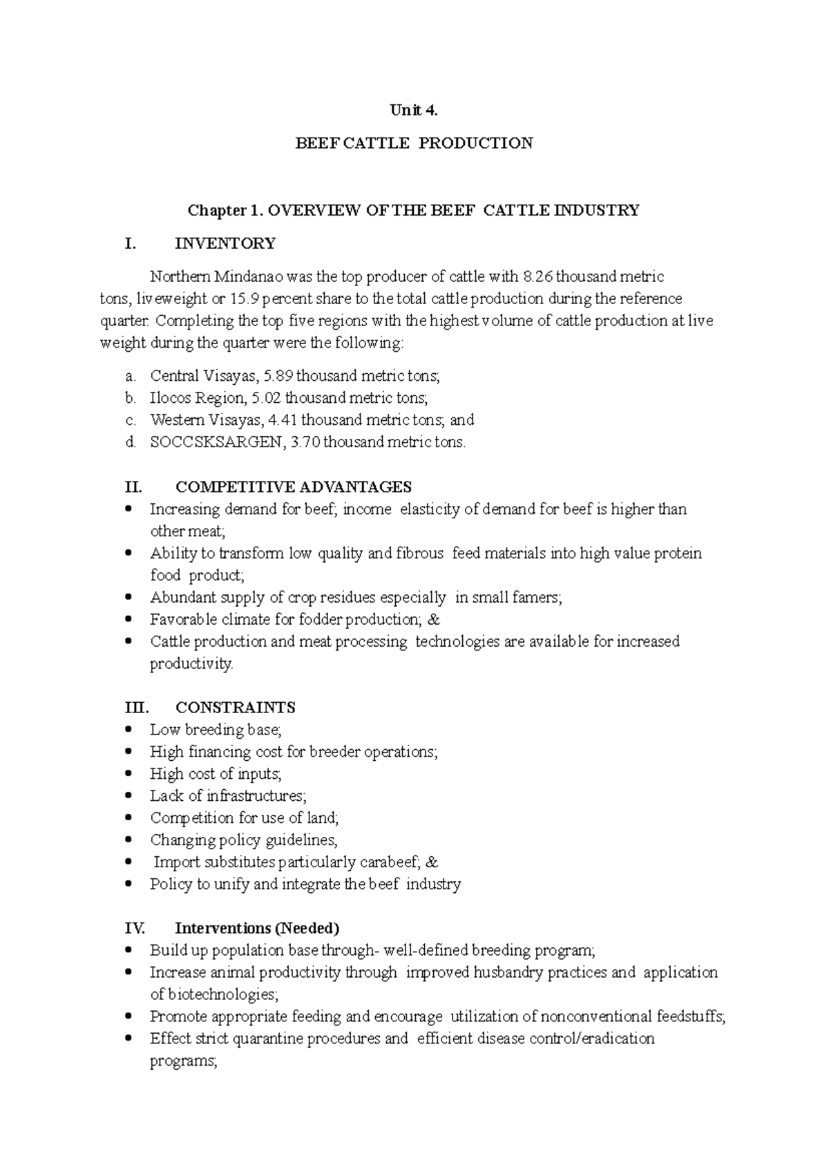 Ansci 101: Comprehensive Overview of Beef Cattle Production - Studocu
