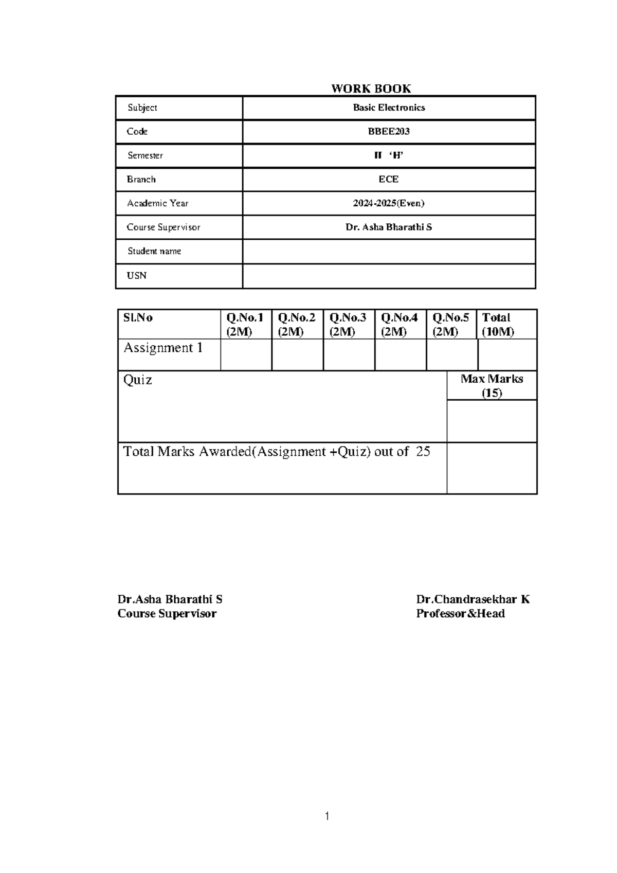 Bbee203 Basic Electronics Workbook Key Questions And Concepts Studocu
