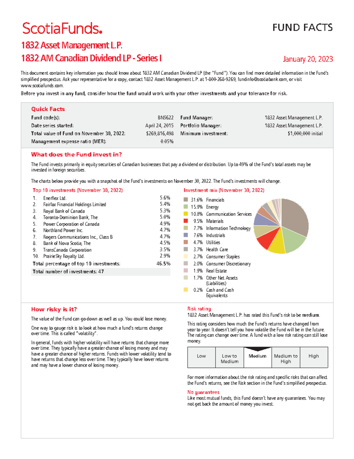 Fund Facts: 1832 AM Canadian Dividend, Growth & Global Completion LP ...