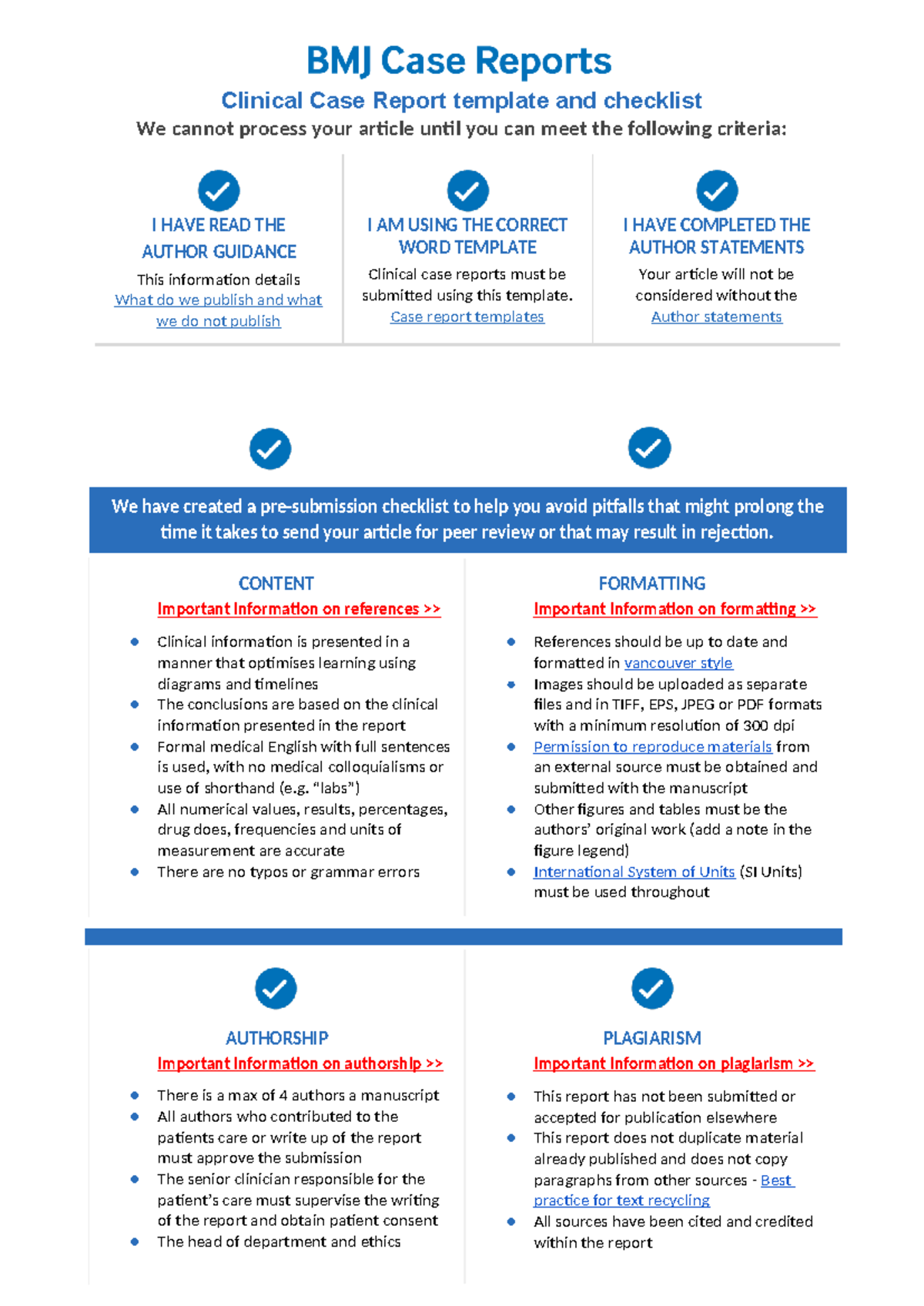 Clinical Case Report Template & Checklist for Submission 2023 - Studocu