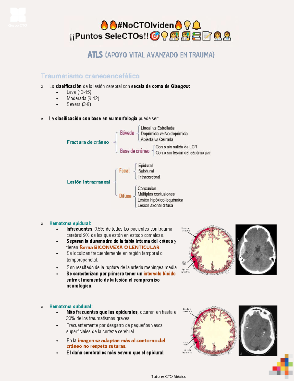 ATLS Puntos CTO - atls - ATLS (APOYO VITAL AVANZADO EN TRAUMA ...