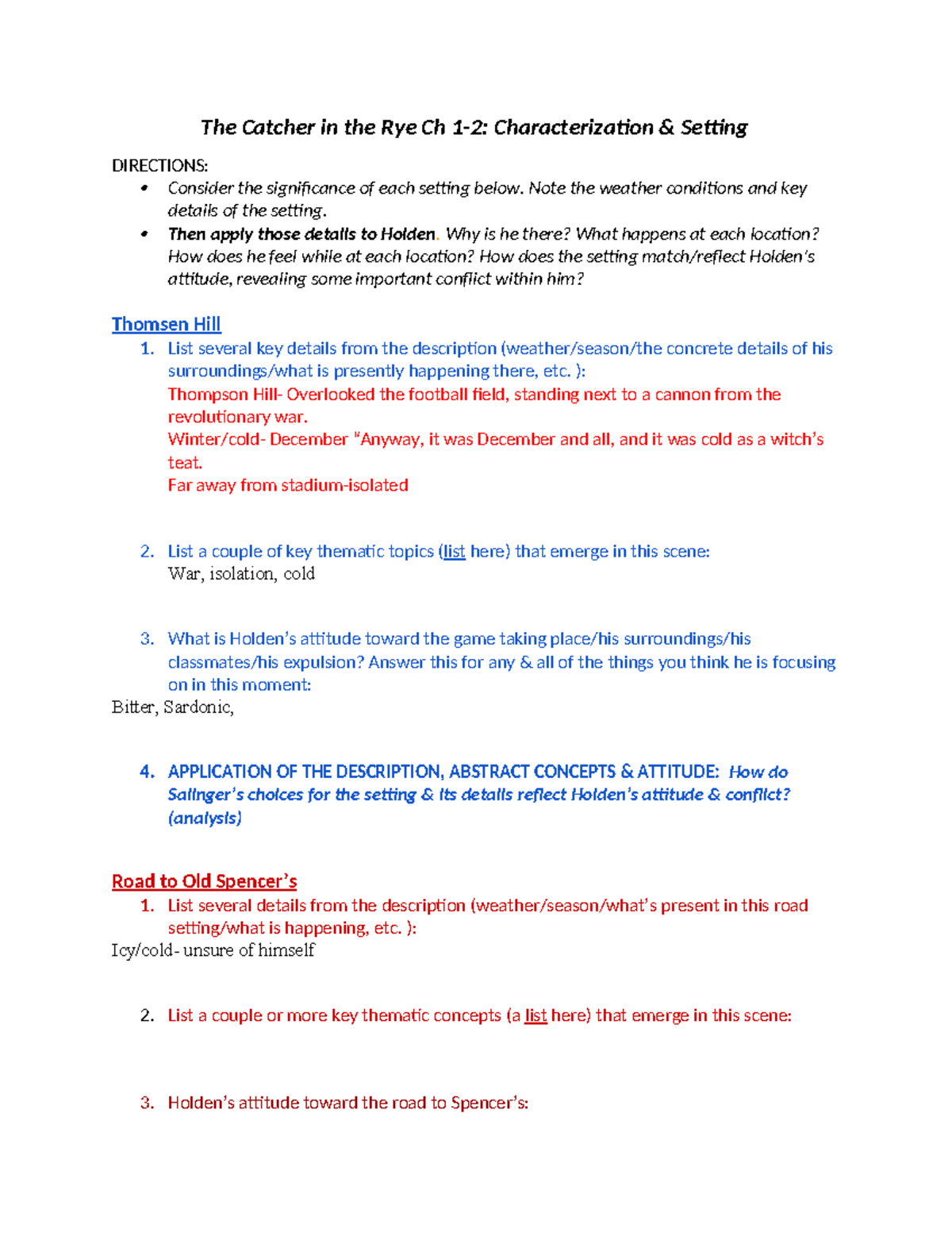 Characterization & Setting Analysis in "The Catcher in the Rye" (Ch 1-2 ...