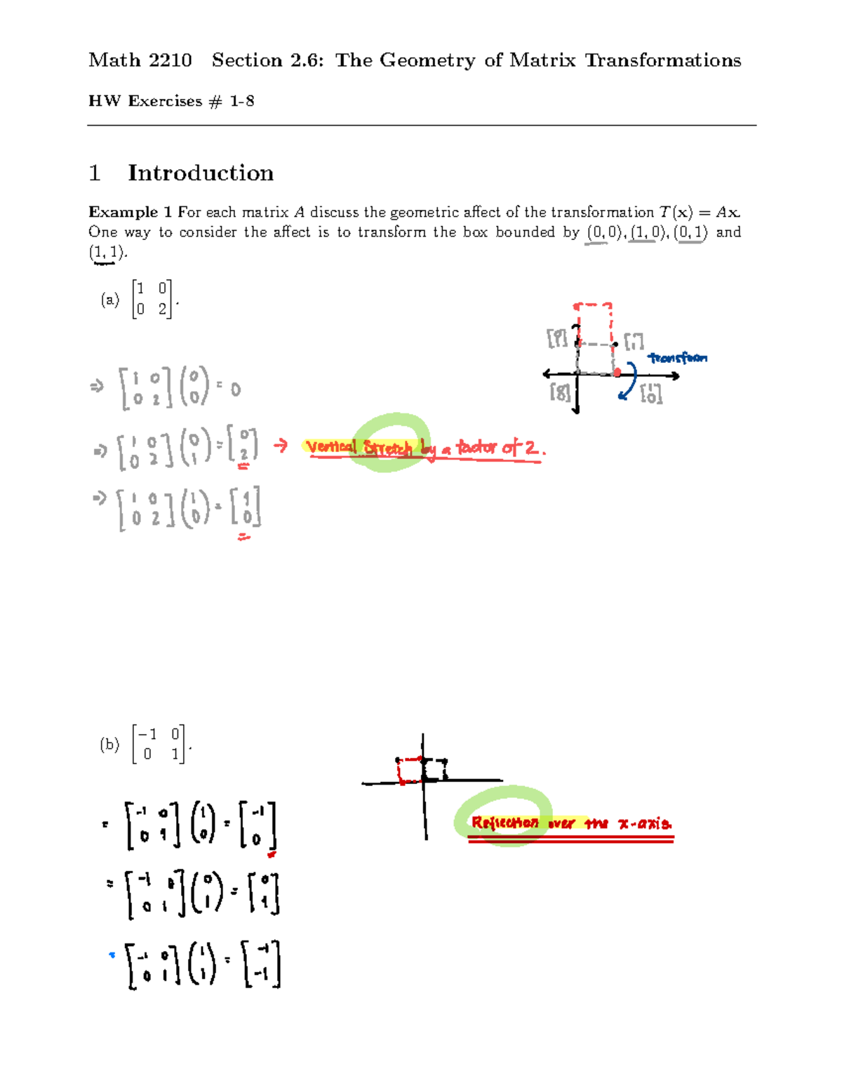Math 2210 Final Exam: Geometry of Matrix Transformations - Studocu