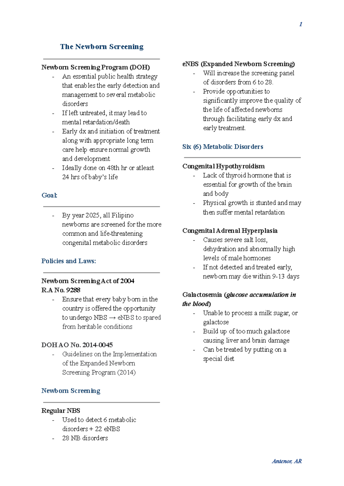 [NCM 104] Comprehensive Overview of Newborn Screening in the ...