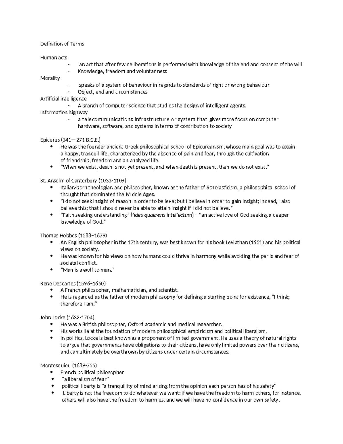 Philosophical Terms and Theories Overview: Key Thinkers and Concepts ...