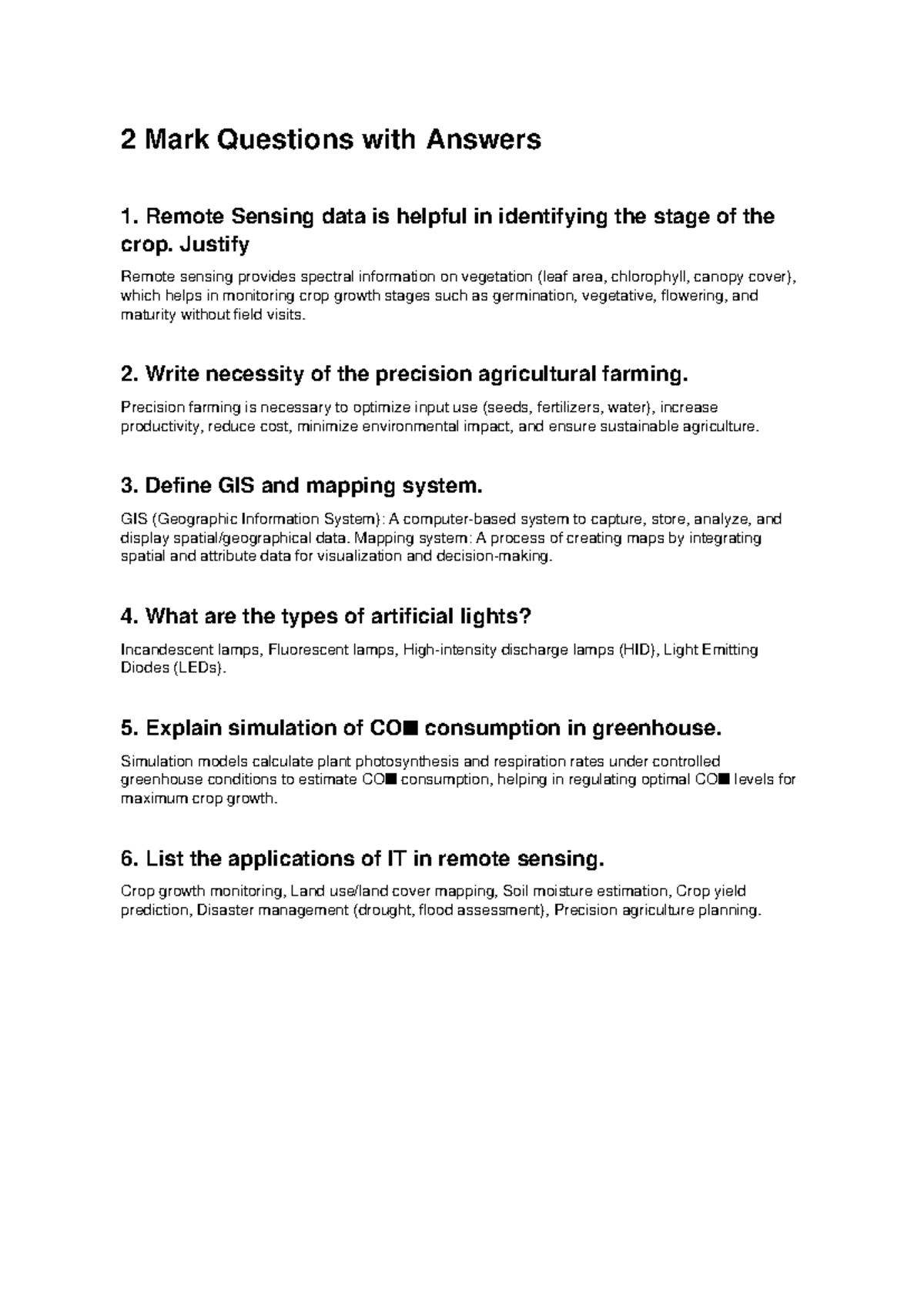 Two Mark Questions & Answers - AI3021 - Studocu