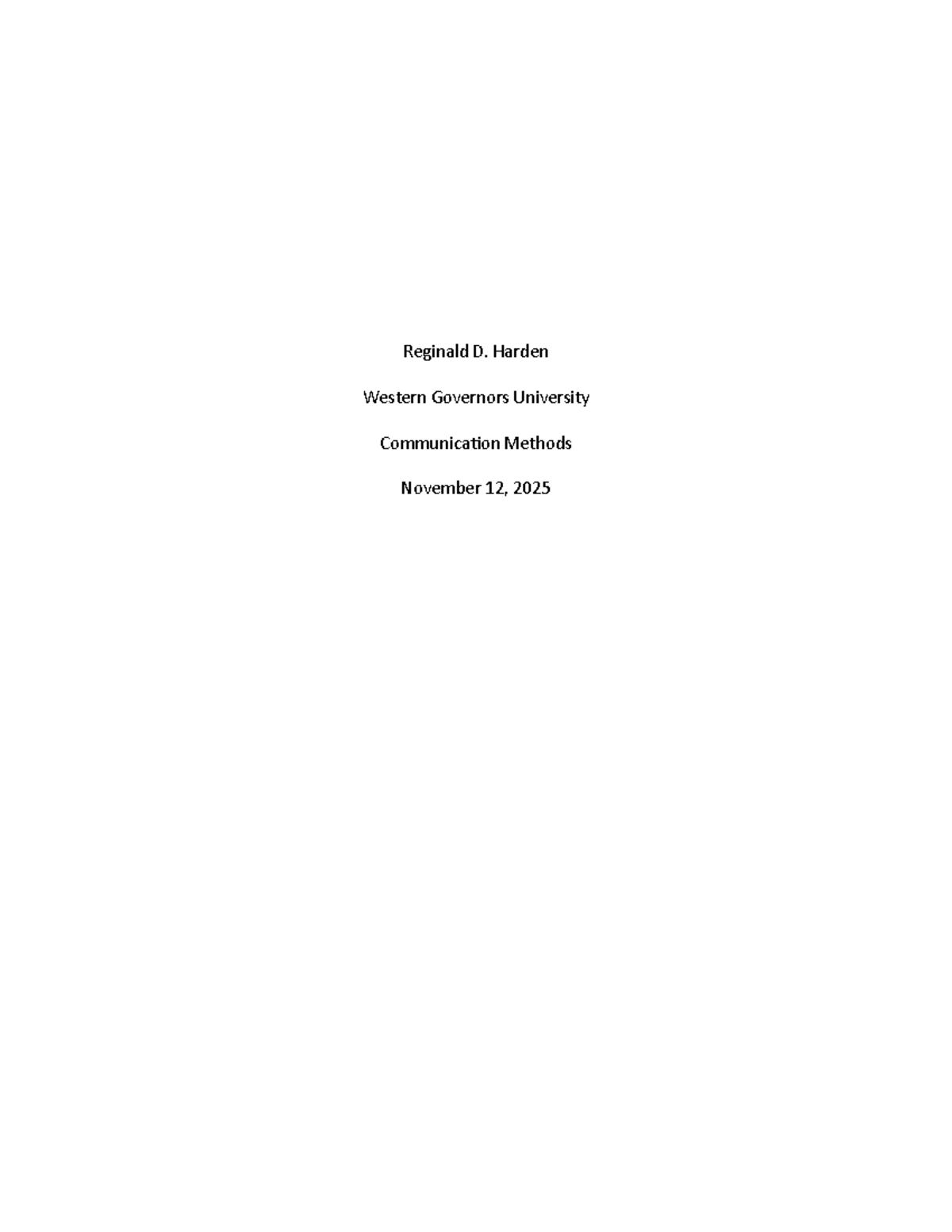 WGU Communication Methods Study Guide - Reginald D. Harden - Studocu