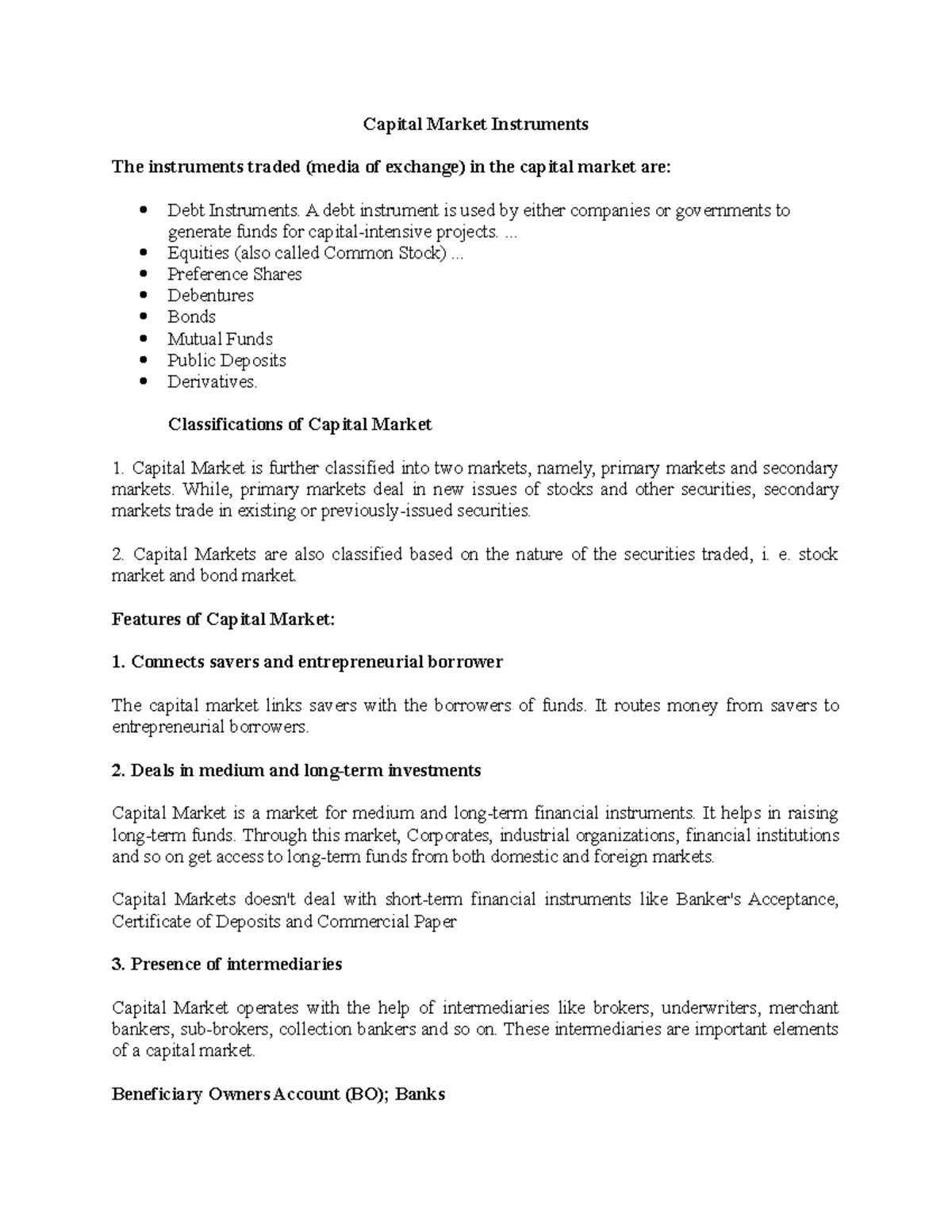 Capital Market Instruments Overview: Types, Features, and Functions ...