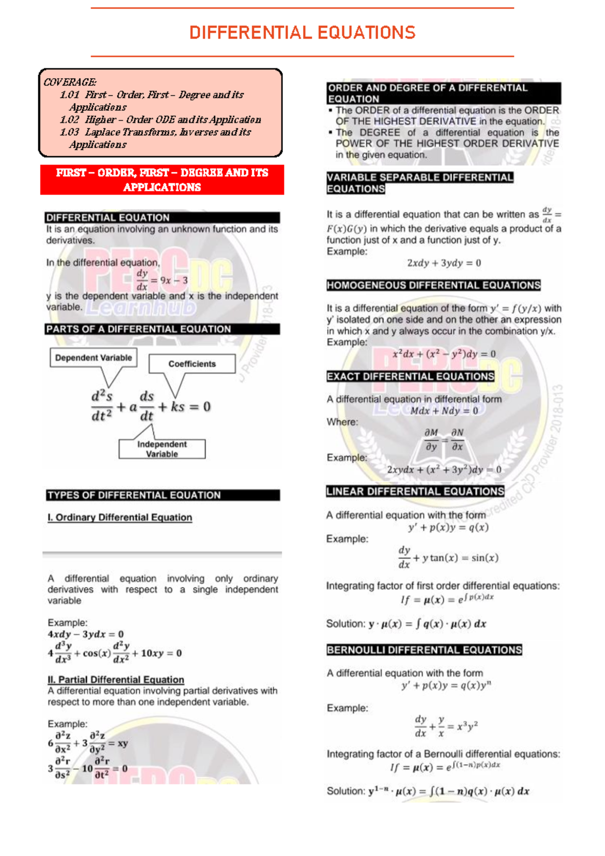 Math-Reviewer 2 - ..................................... - DIFFERENTIAL ...