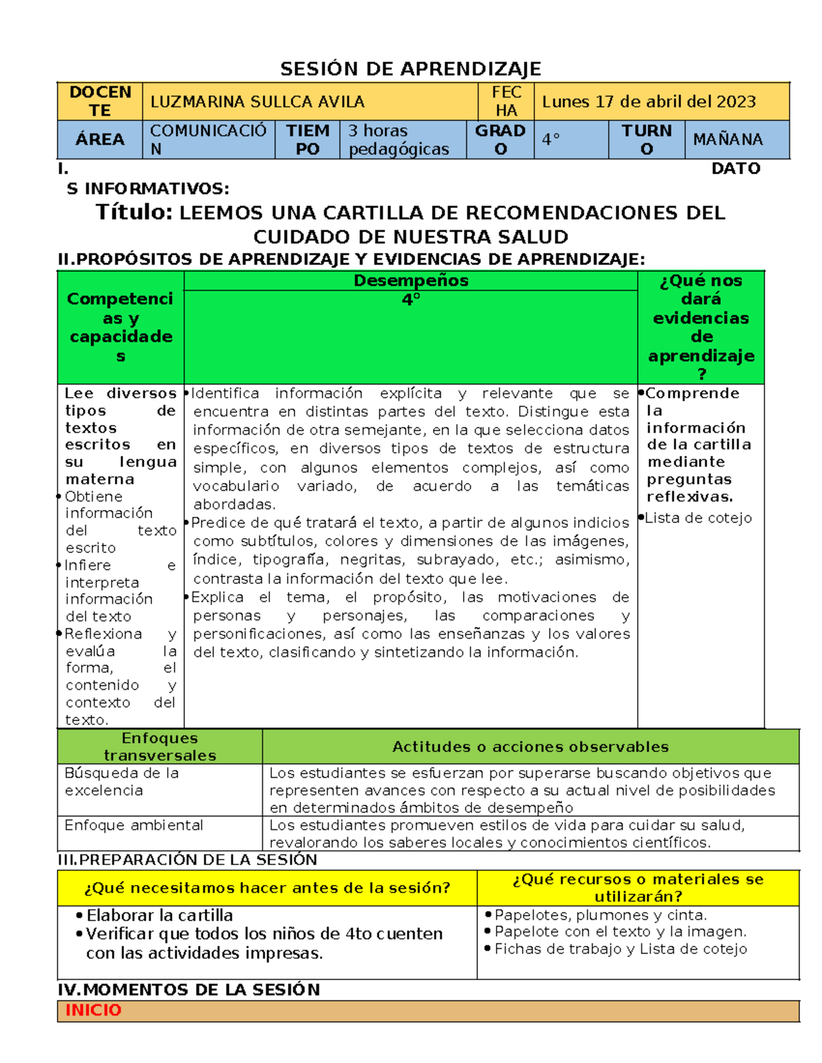 DOCEN 663617114: Leemos Cartilla de Recomendaciones de Salud - Studocu