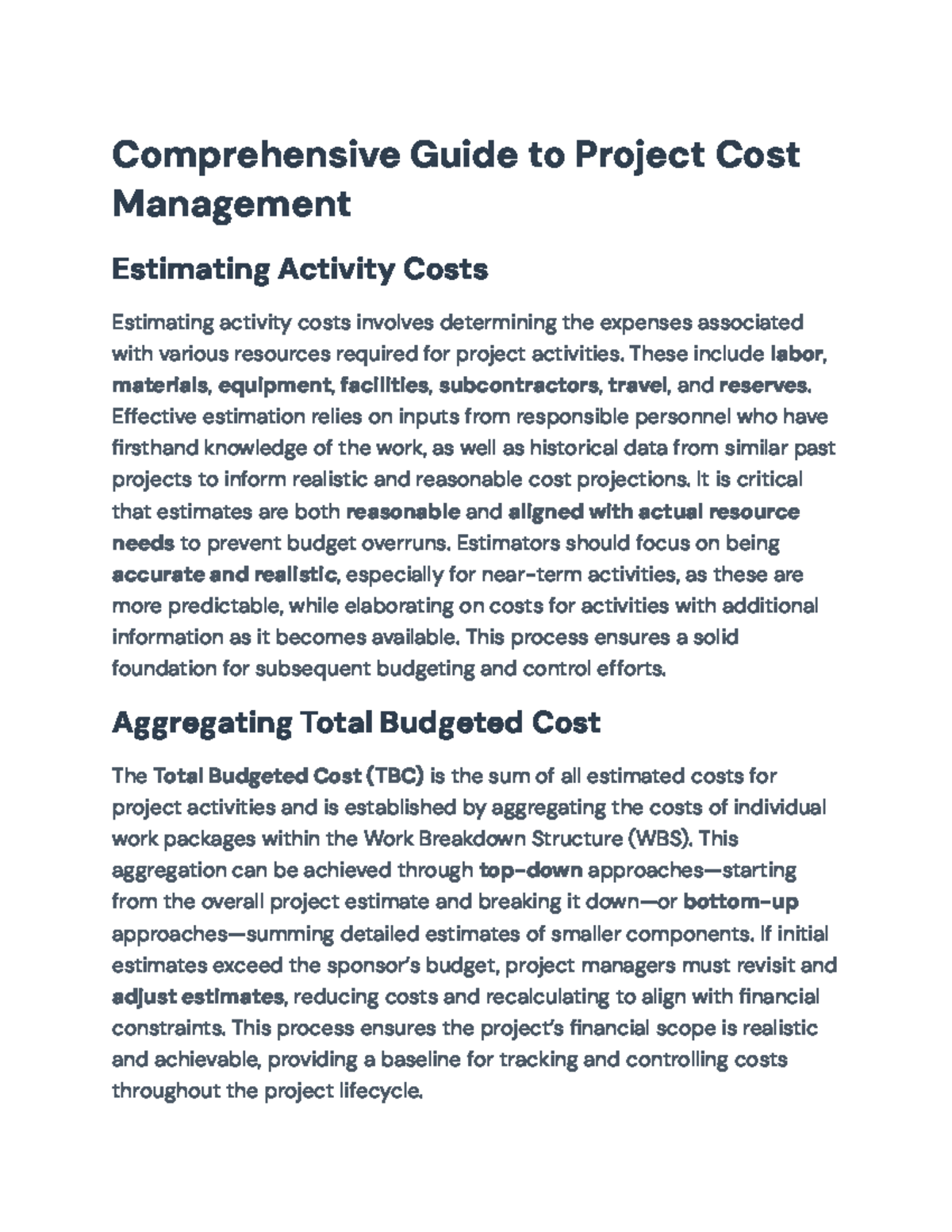 Comprehensive Guide to Project Cost Management (PM 101) Strategies ...