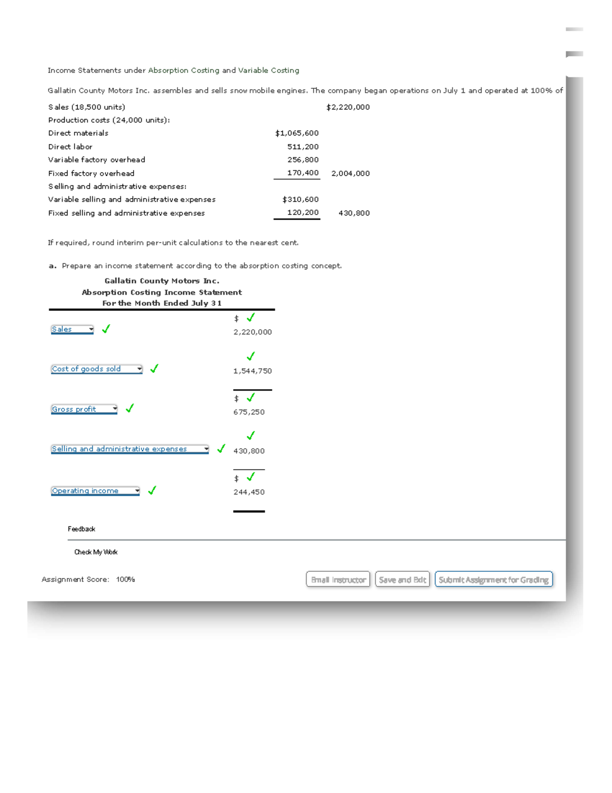 Module 6 Problem Set: Income Statements & Costing Methods - Studocu
