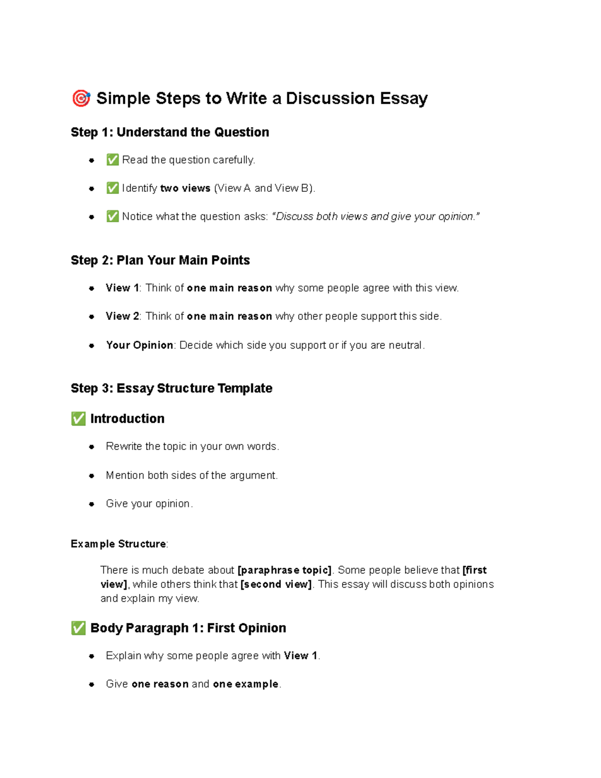 Discussion Essay Template: Steps to Write Effectively - Studocu