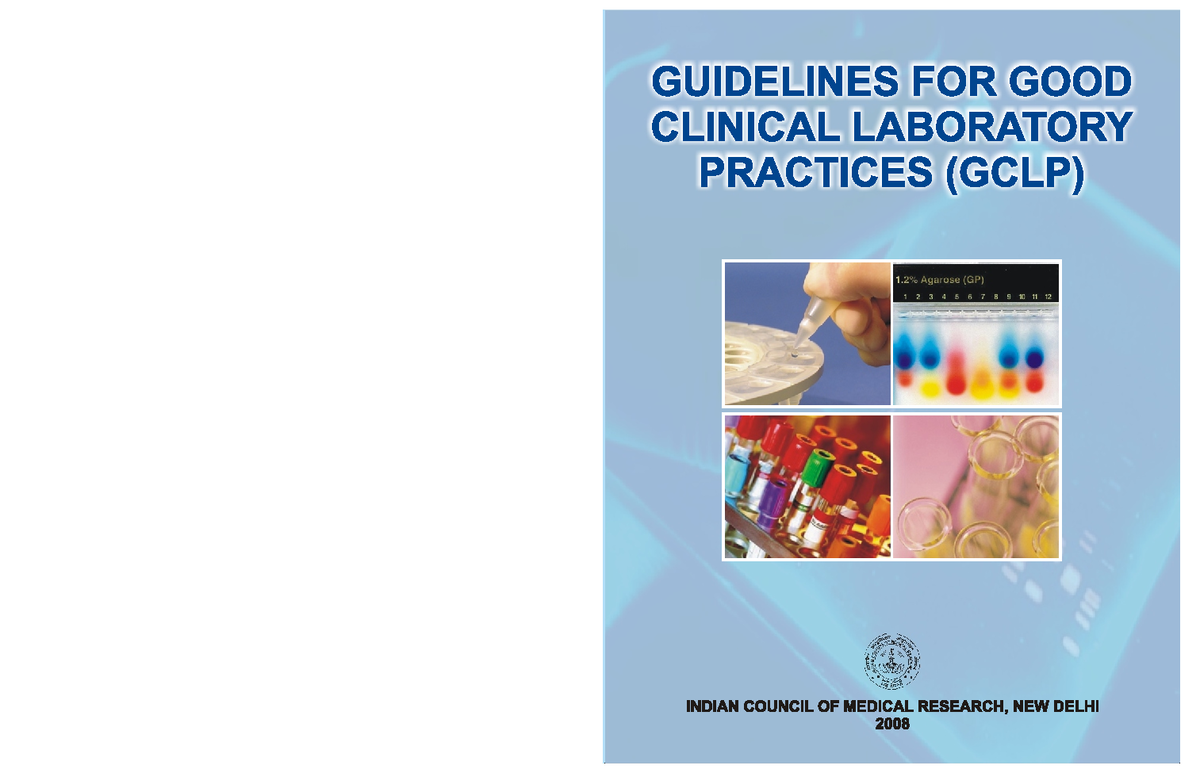 Guidelines for Good Clinical Laboratory Practices (GCLP) - ICMR 2008 ...