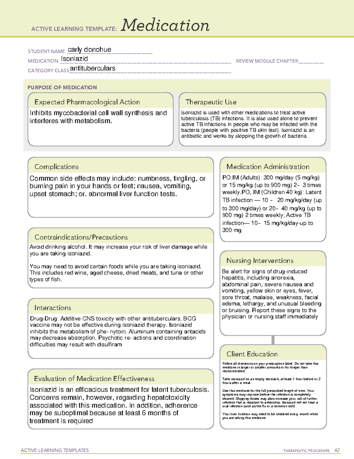 Medication - nursing - ACTIVE LEARNING TEMPLATES THERAPEUTIC PROCEDURE ...