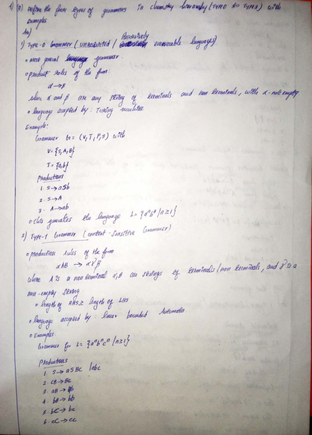 Chomsky Hierarchy: Types of Grammars Explained (Course Code: 1) - Studocu